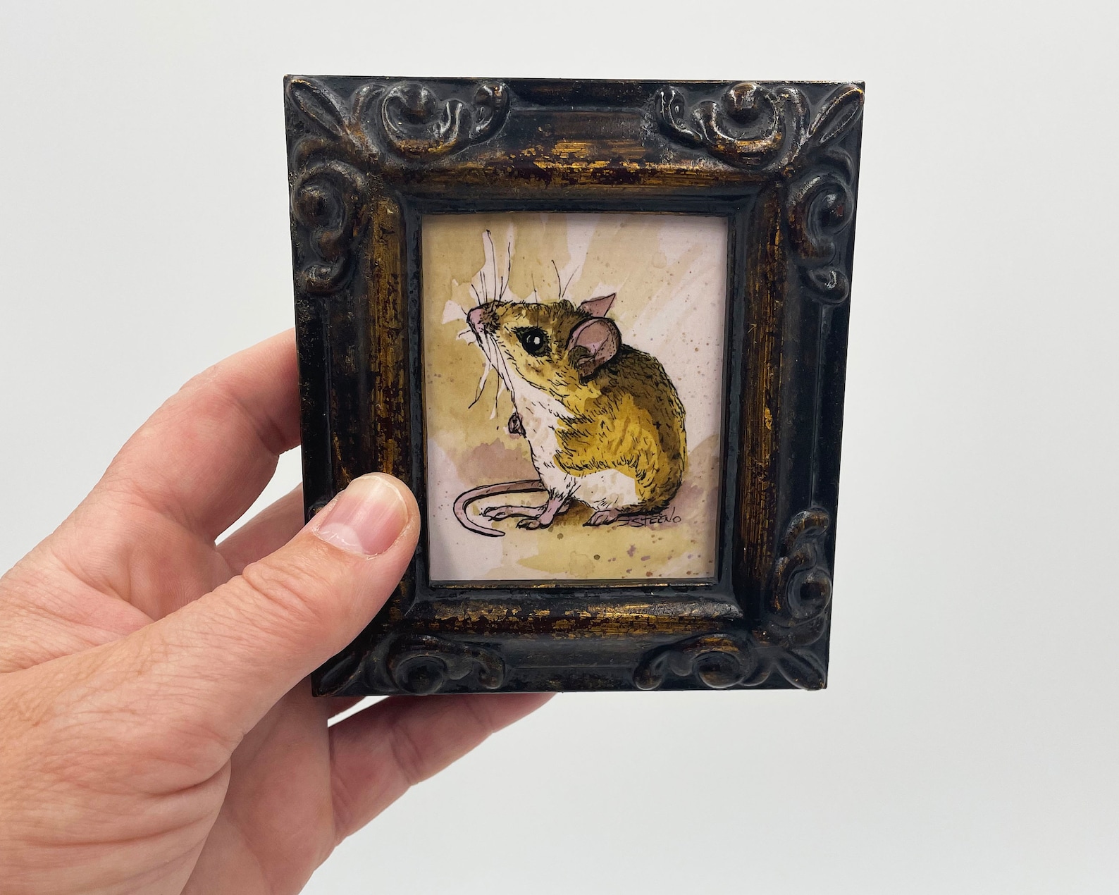 Mouse Framed Miniature Watercolor Art Print by James Steeno Mini Art ...