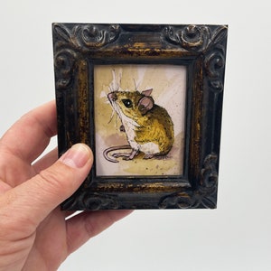 Mouse Framed Miniature Watercolor Art Print by James Steeno Mini Art ...