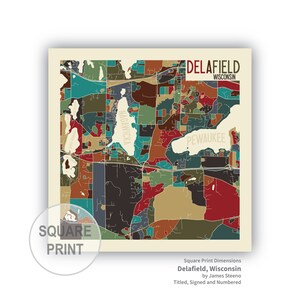 Delafield, Wisconsin Art Map Print (waukesha County Lake Country) by ...