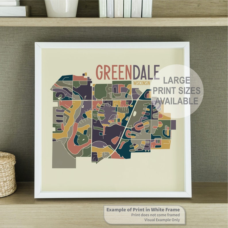 Greendale, Wisconsin City Art Map Print (milwaukee County) by James ...