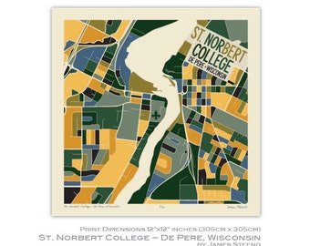 St. Norbert College Map Print, St.norbert Map, St. Norbert Art Print ...