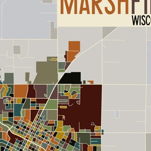 Marshfield, Wisconsin City Art Map Print (wood County and Marathon ...