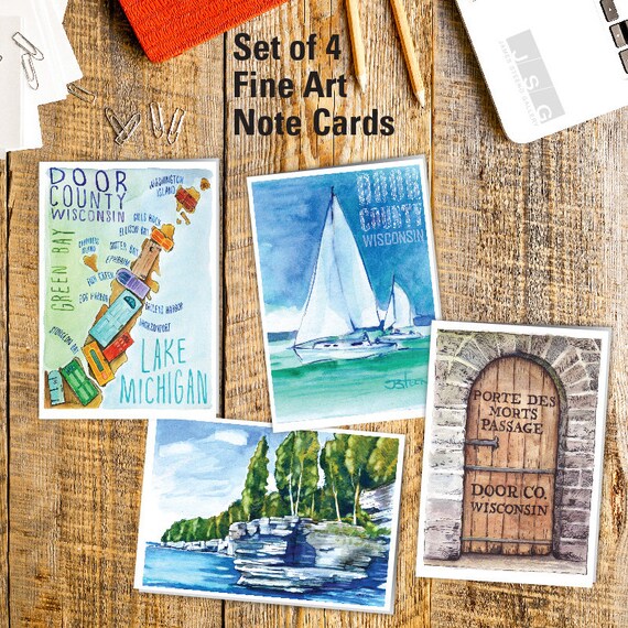 Door County Wisconsin Note Card Set of 4 by James Steeno Fine | Etsy