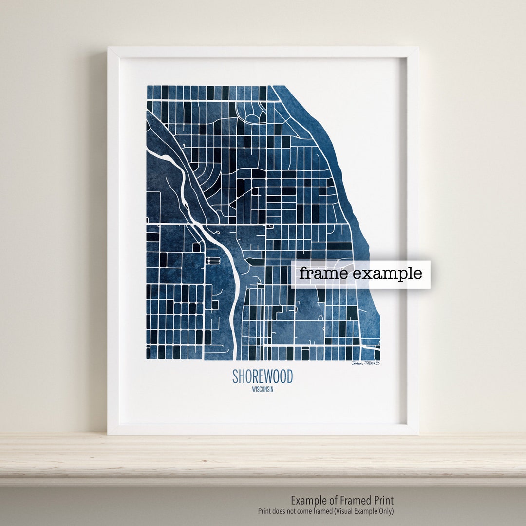 Shorewood, Wisconsin Watercolor Art Map Print by James Steeno ...