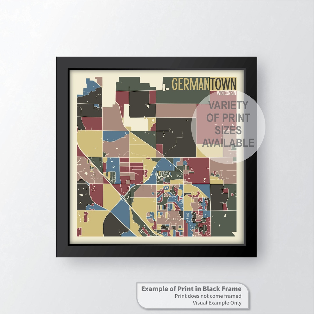 Germantown, Wisconsin Art Map Print (washington County) by James Steeno ...