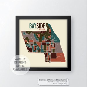 Bayside, Wisconsin Art Map Print (milwaukee County and Ozaukee County ...