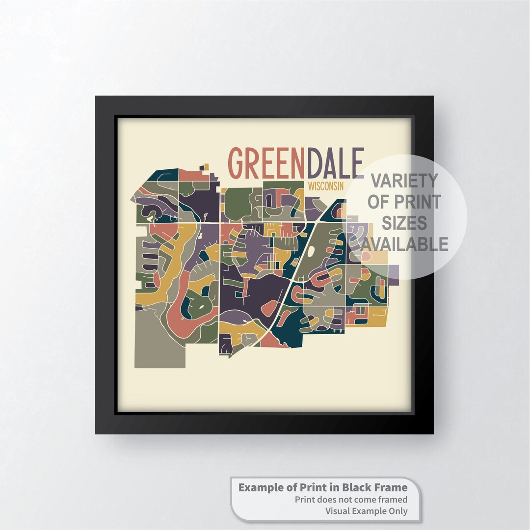 Greendale, Wisconsin City Art Map Print (milwaukee County) by James ...