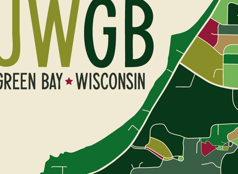 UWGB Green Bay Wisconsin University Campus Art Map Print by - Etsy