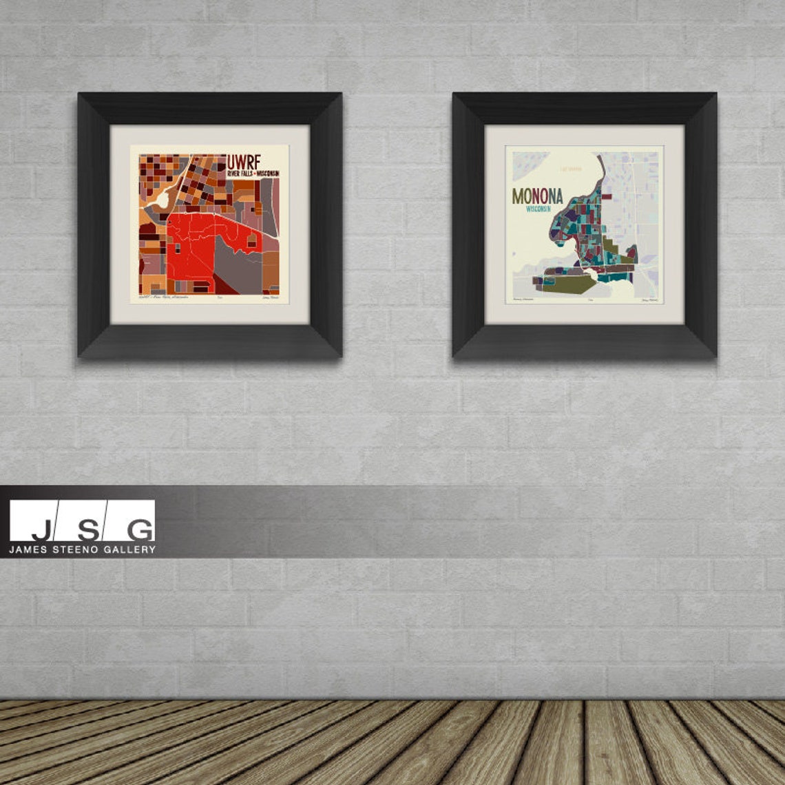 UWRF River Falls Wisconsin University Campus Art Map Print | Etsy