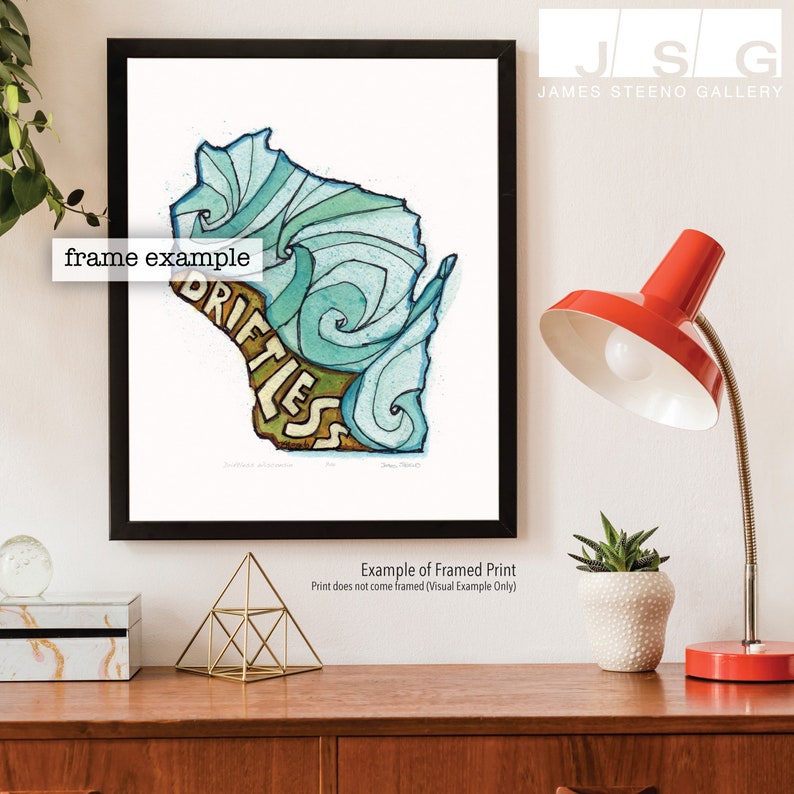 Driftless Wisconsin Watercolor Map Art Print by James Steeno - Etsy