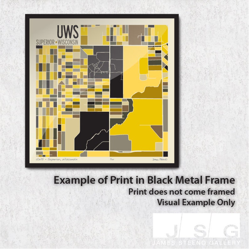 UWS – Superior, Wisconsin University Campus Art Map Print (douglas ...