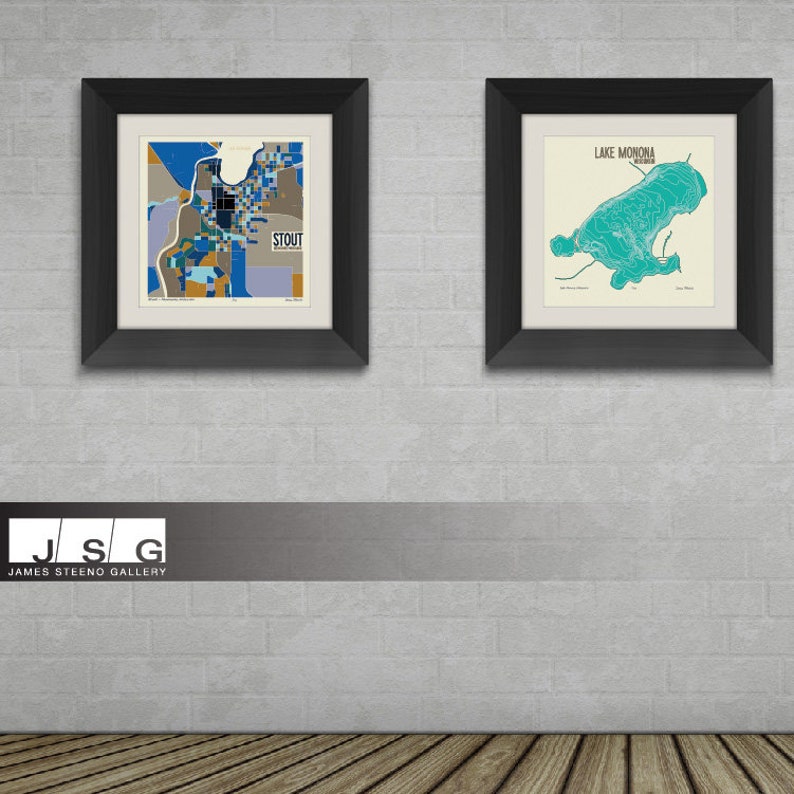 Stout - Menomonie, Wisconsin University Campus Art Map Print by James ...