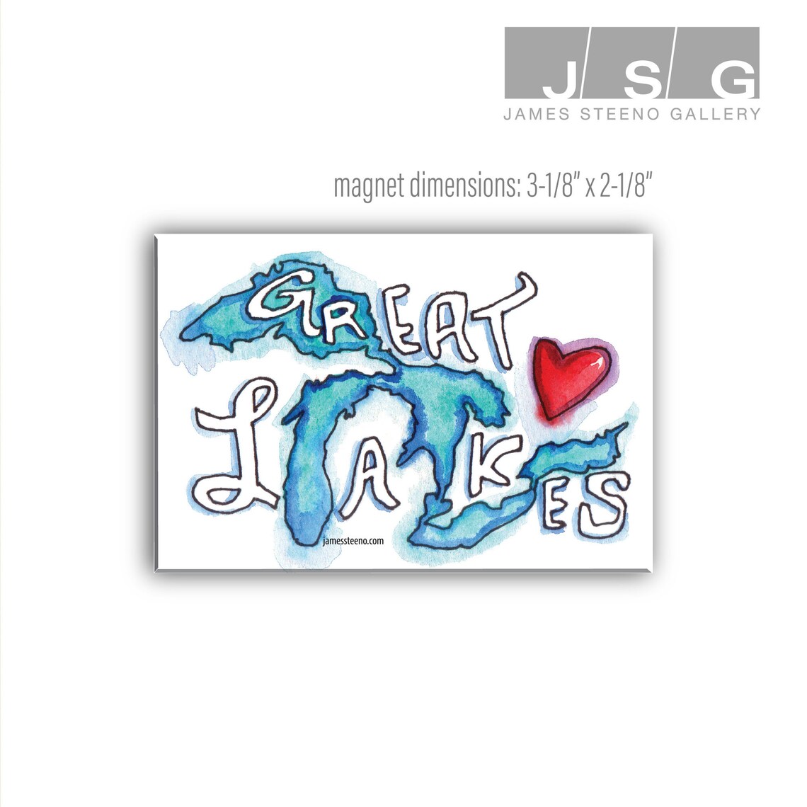MAGNET Great Lakes Love Refrigerator Magnet by James Steeno (milwaukee ...