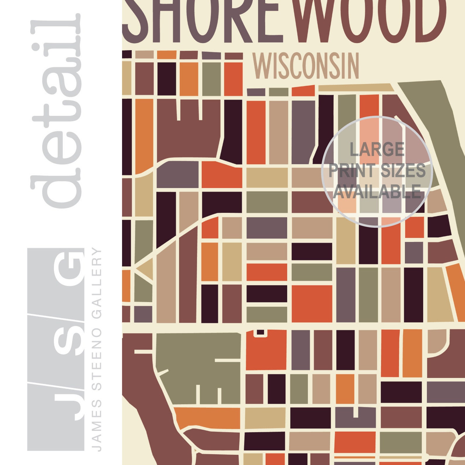 Shorewood Wisconsin Art Map Print milwaukee County by James | Etsy