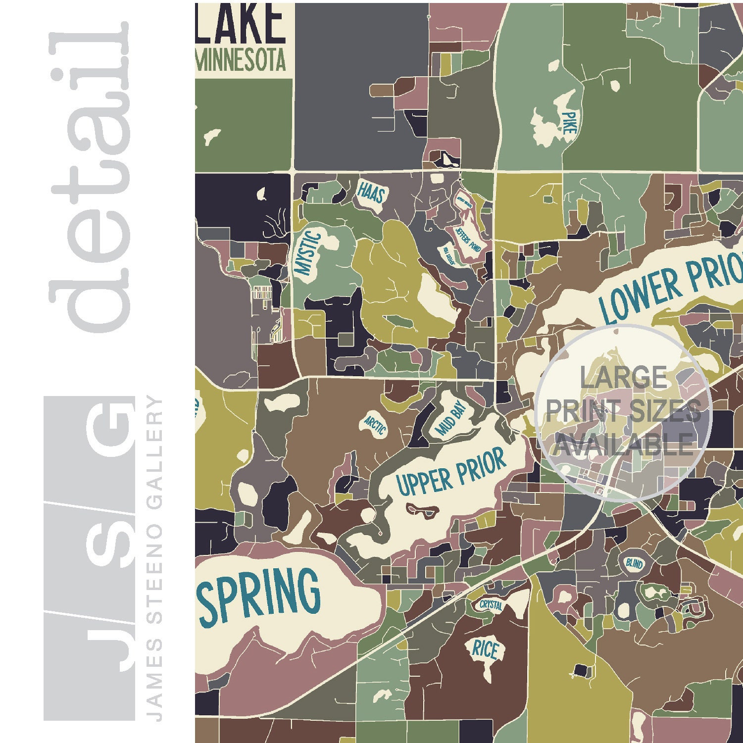 Prior Lake Minnesota Art Map Print by James Steeno scott - Etsy