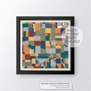 Chilton Wisconsin Art Map Print calumet County by James - Etsy