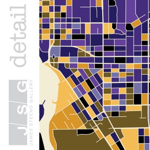 UWSP – Stevens Point, Wisconsin University Campus Art Map Print (point ...