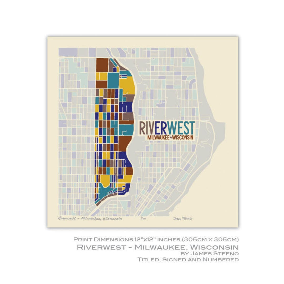Riverwest Neighborhood - Milwaukee, Wisconsin Neighborhood Art Map ...