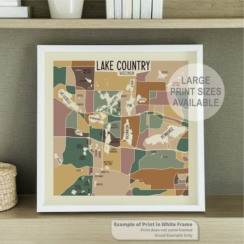 Legend Lake Wisconsin Art Map Print menominee County by - Etsy