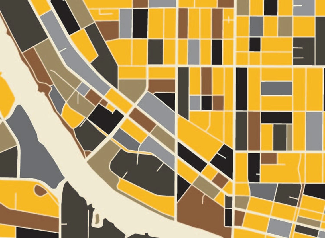 UWO Oshkosh Wisconsin University Campus Art Map Print | Etsy