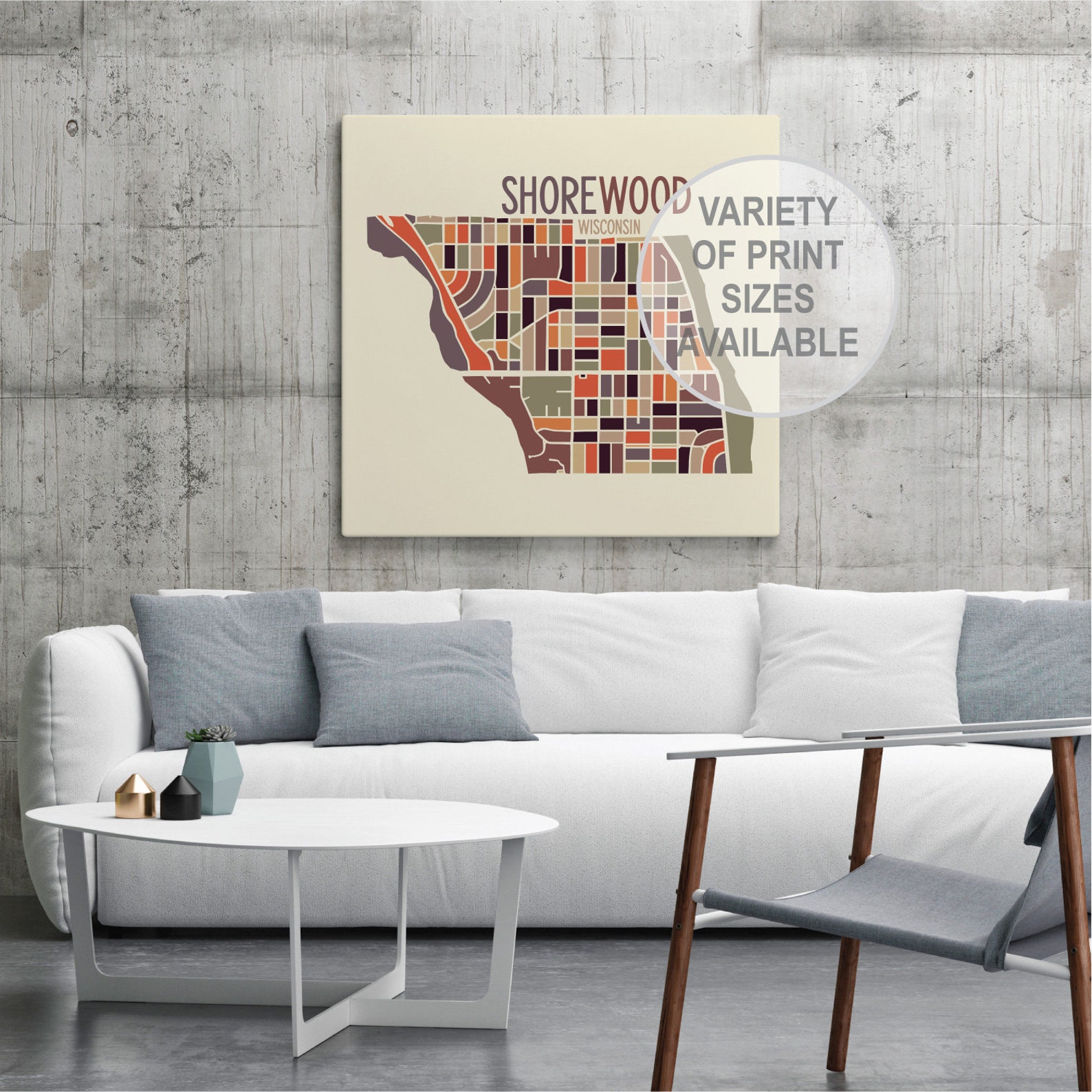 Shorewood Wisconsin Art Map Print milwaukee County by James - Etsy