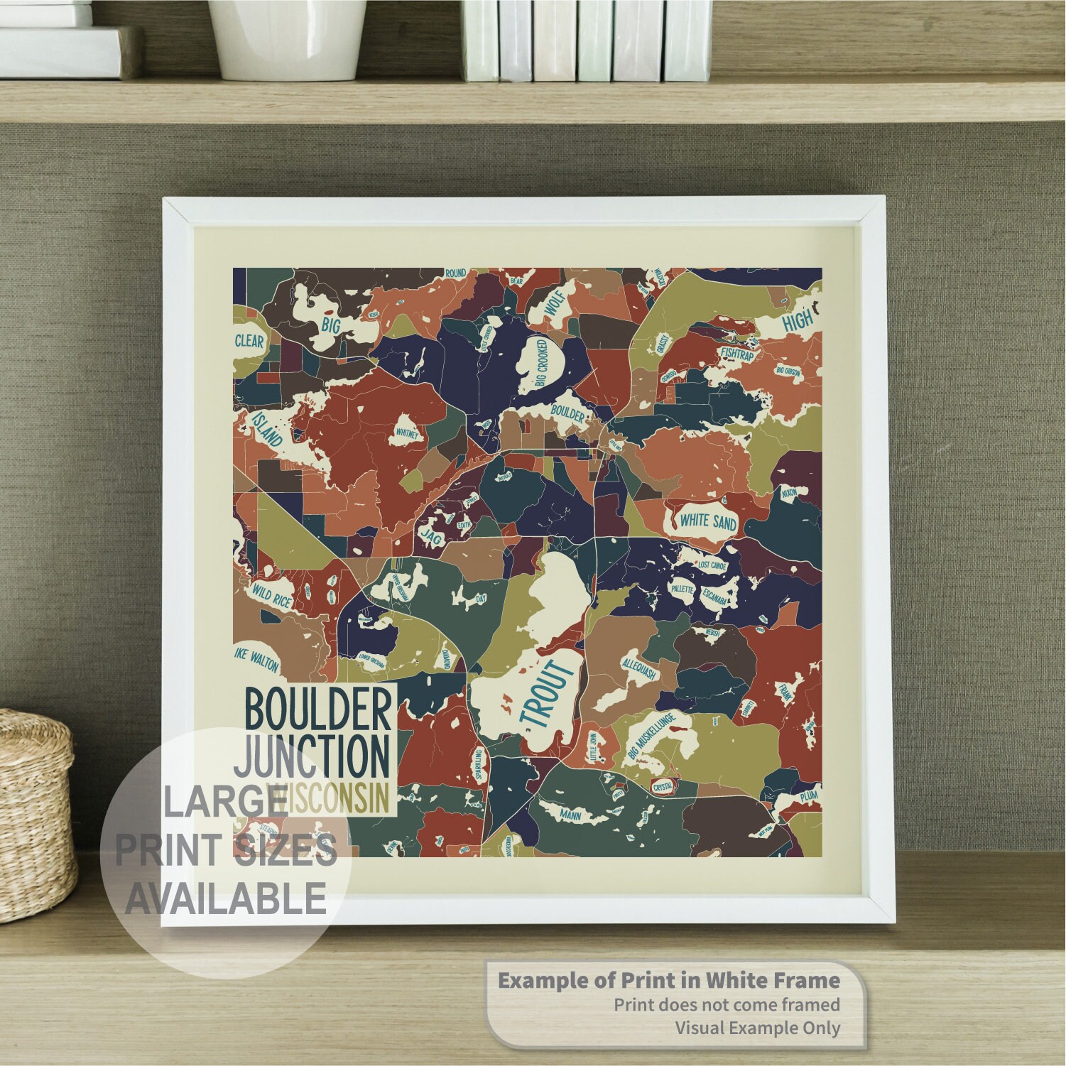 Boulder Junction Wisconsin Art Map Print by James Steeno | Etsy