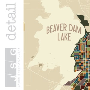 Beaver Dam, Wisconsin City Art Map Print (dodge County) by James Steeno ...