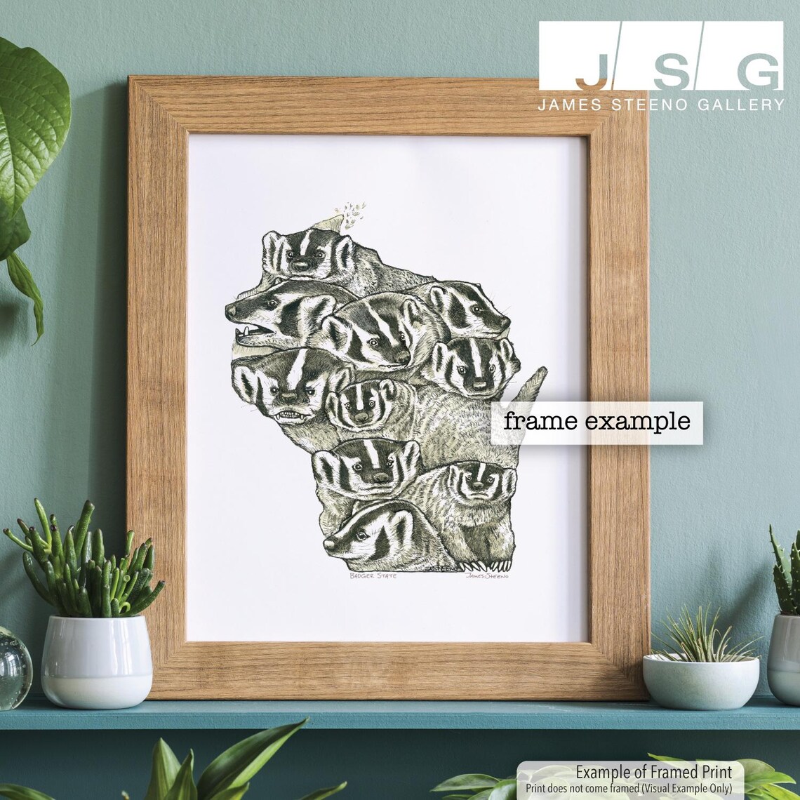 The Badger State Wisconsin Illustrated Art Print by James Steeno - Etsy