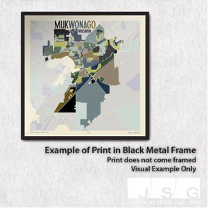 Mukwonago, Wisconsin City Art Map Print by James Steeno (waukesha ...