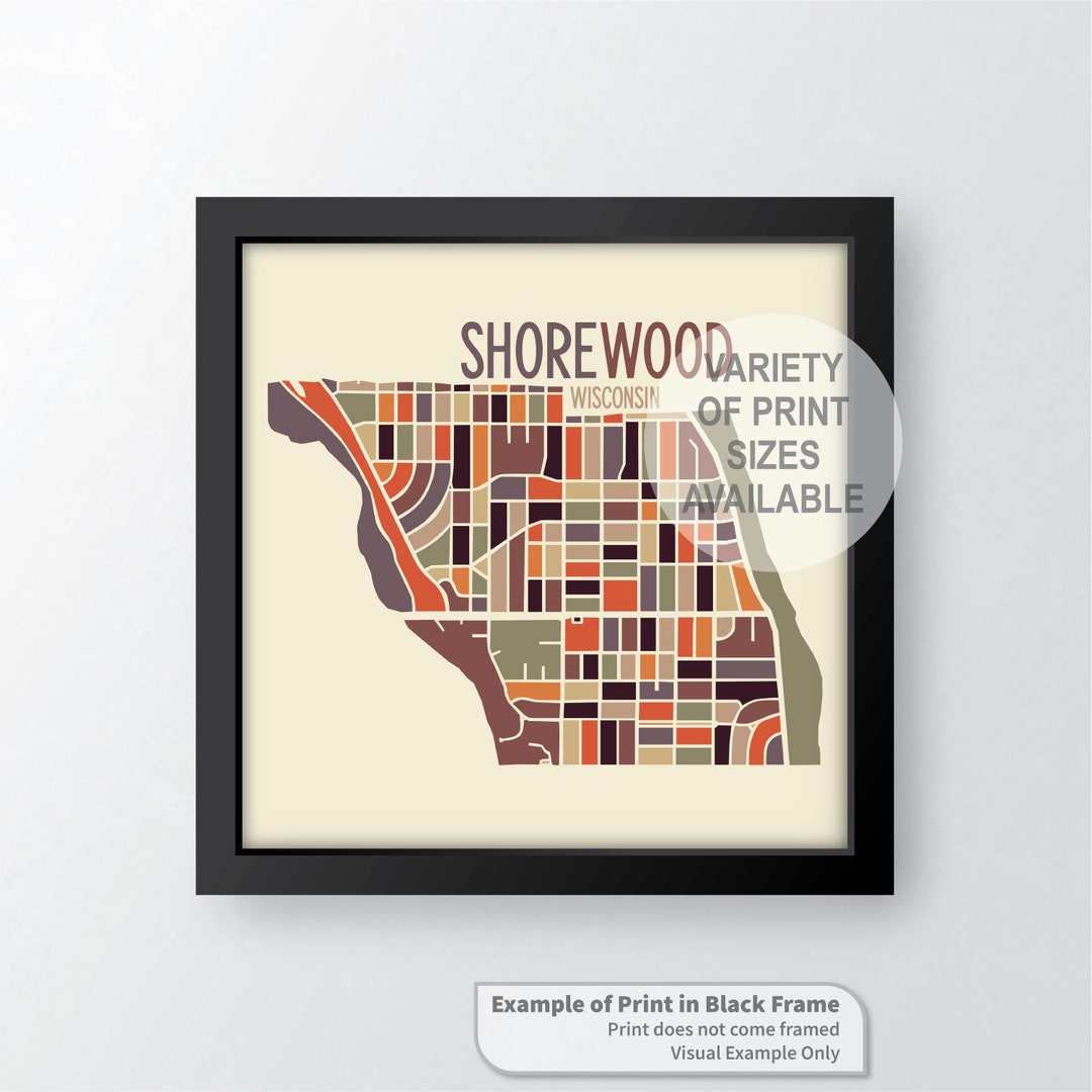 Shorewood, Wisconsin Art Map Print (milwaukee County) by James Steeno ...