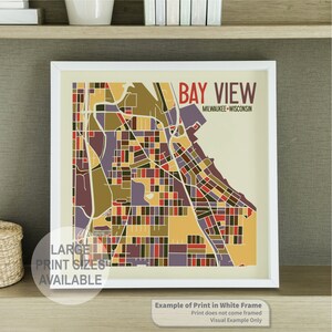 Bay View Neighborhood Milwaukee Wisconsin Art Map Print by | Etsy