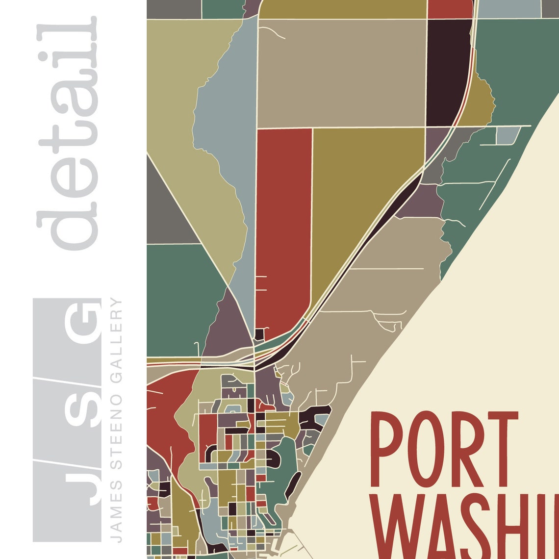 Port Washington Wisconsin Art Map Print ozaukee County by - Etsy