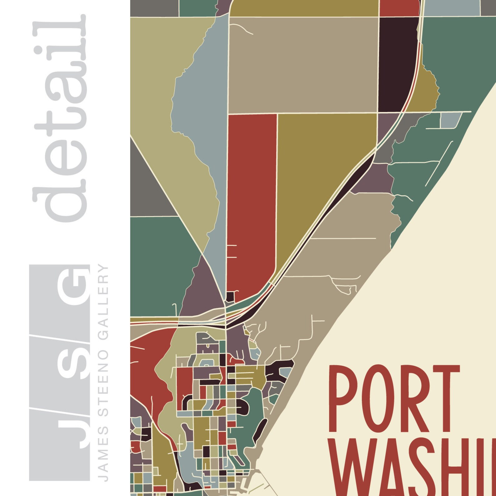 Port Washington Wisconsin Art Map Print ozaukee County by - Etsy