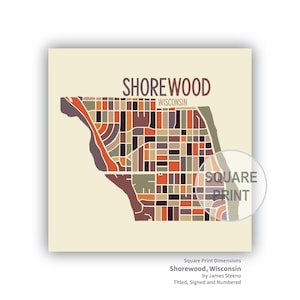 Shorewood, Wisconsin Art Map Print (milwaukee County) by James Steeno ...