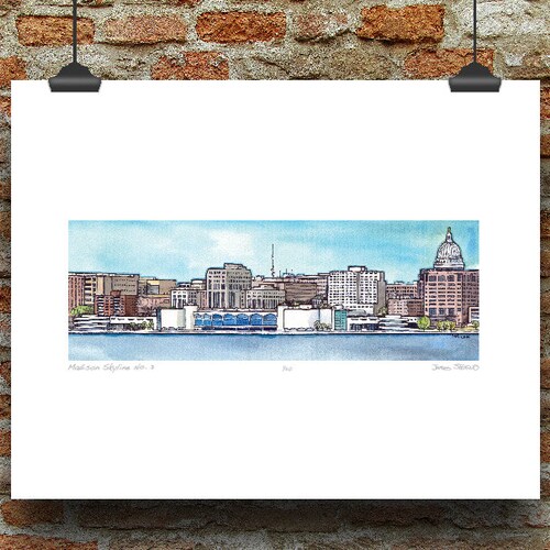 Madison Wisconsin Beer Garden Watercolor Art Print by James - Etsy
