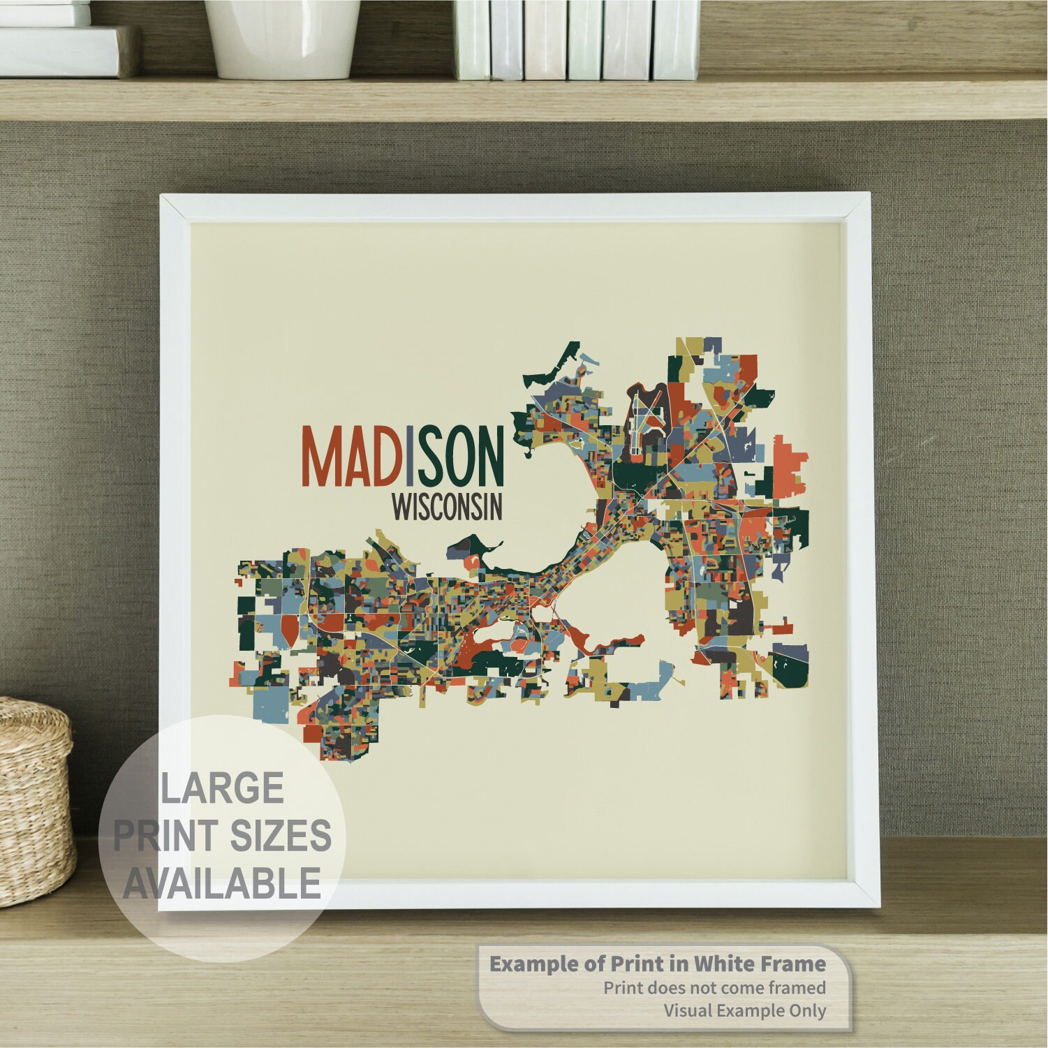Madison, Wisconsin Art Map Print (dane County) by James Steeno - Etsy