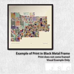 West Allis, Wisconsin Art Map Print (milwaukee County) by James Steeno ...