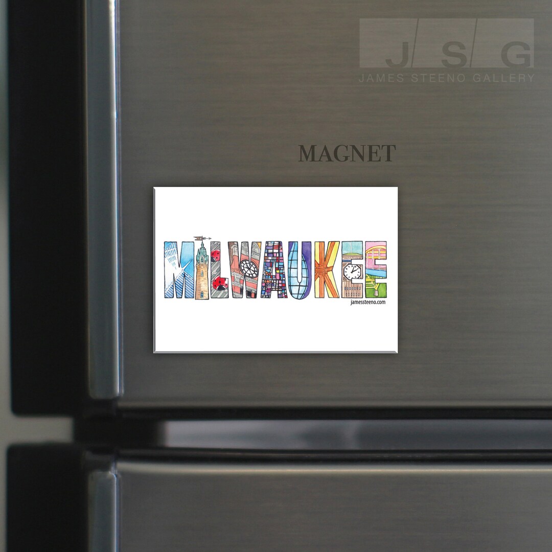 MAGNET Milwaukee Word Art Refrigerator Magnet by James Steeno ...