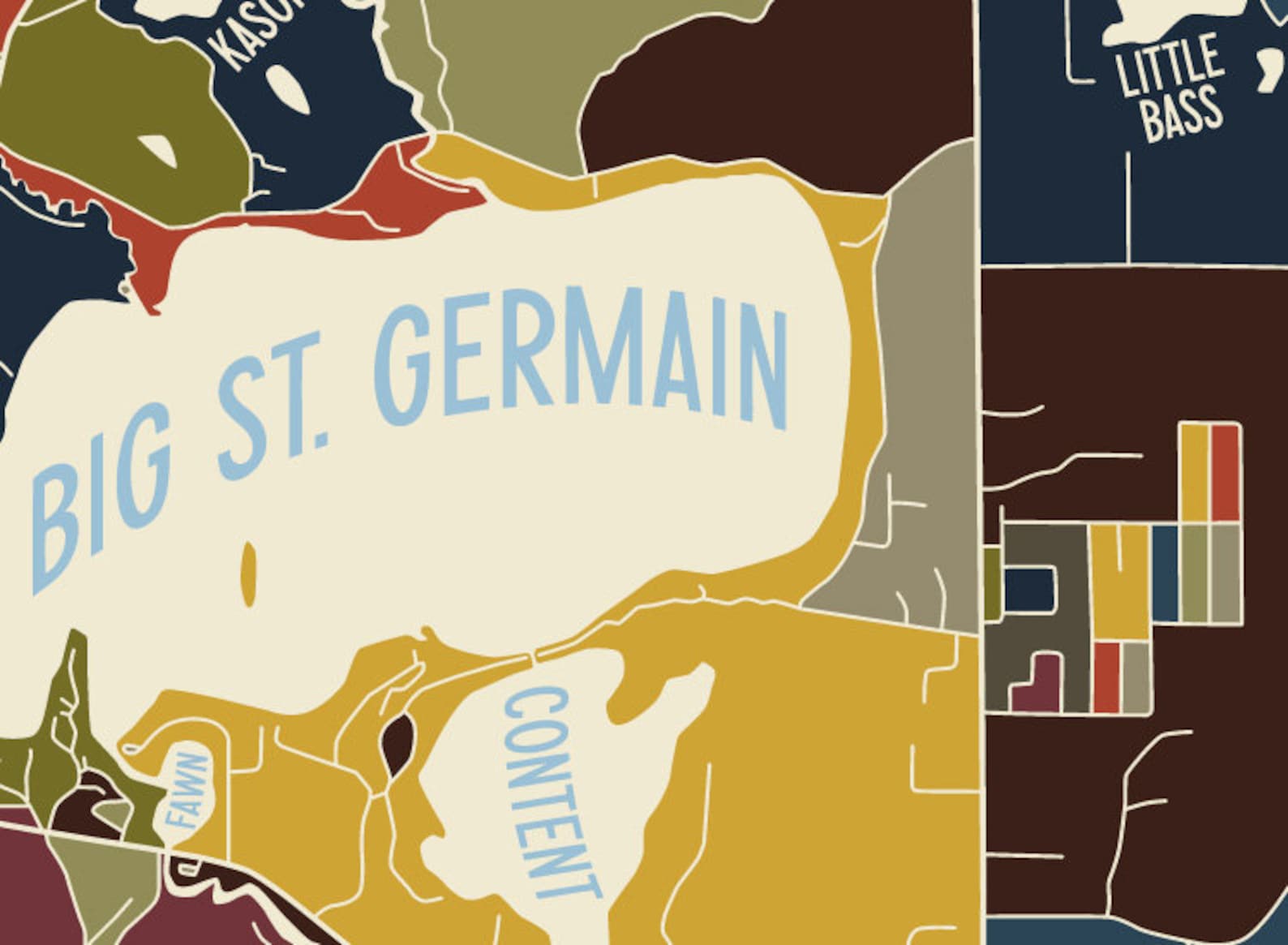St. Germain, Wisconsin Art Map Print (vilas County) by James Steeno ...