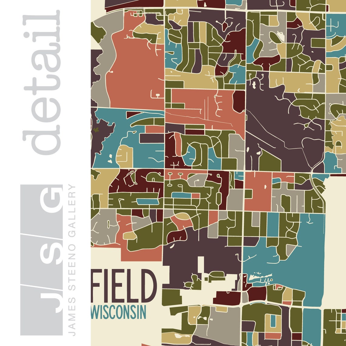 Brookfield Wisconsin Art Map Print waukesha County by James - Etsy