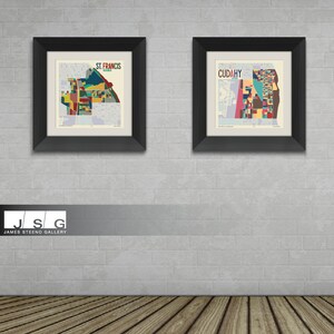 St. Francis, Wisconsin Art Map Print (milwaukee County) by James Steeno ...