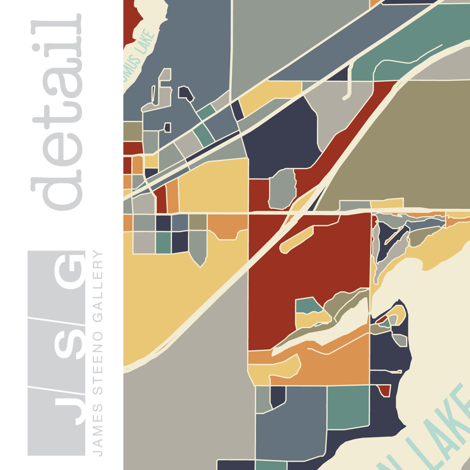 Delavan, Wisconsin Art Map Print by James Steeno (delavan Lake Walworth ...