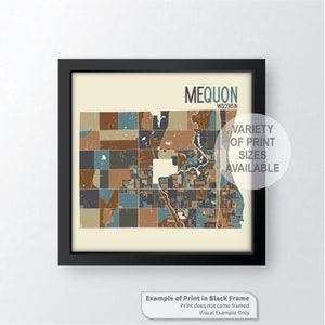 Mequon, Wisconsin Art Map Print (ozaukee County) by James Steeno - Etsy