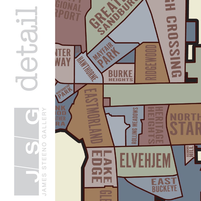 Madison Wisconsin Neighborhoods Typography Map Art Print by - Etsy