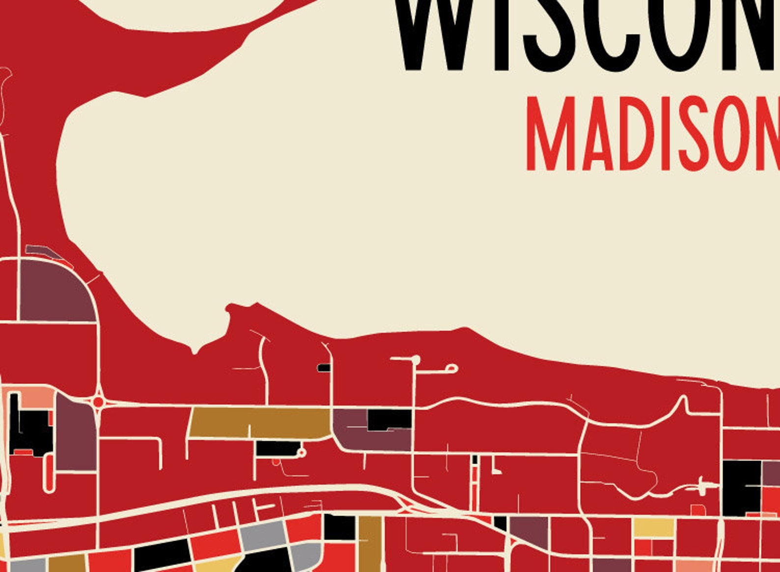 University of Wisconsin® Madison Campus Art Map Print (madtown) by ...