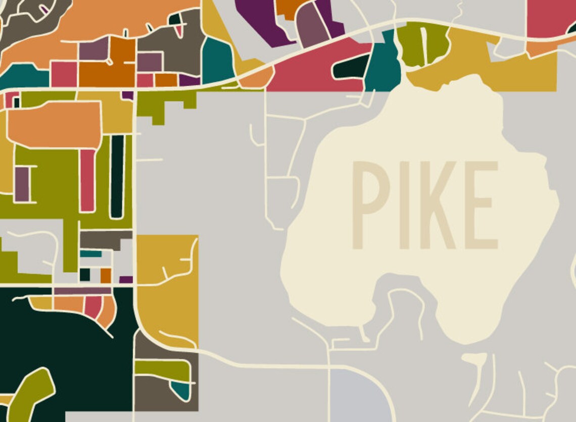 Hartford Wisconsin City Art Map Print washington and Dodge | Etsy