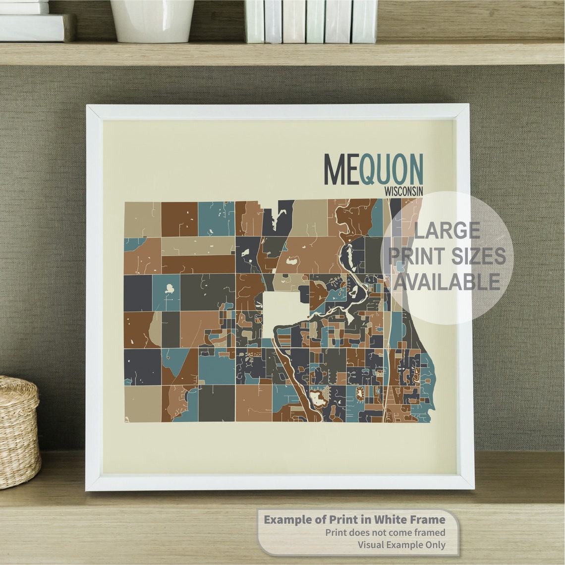 Mequon Wisconsin Art Map Print ozaukee County by James - Etsy