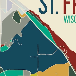 St. Francis, Wisconsin Art Map Print (milwaukee County) by James Steeno ...