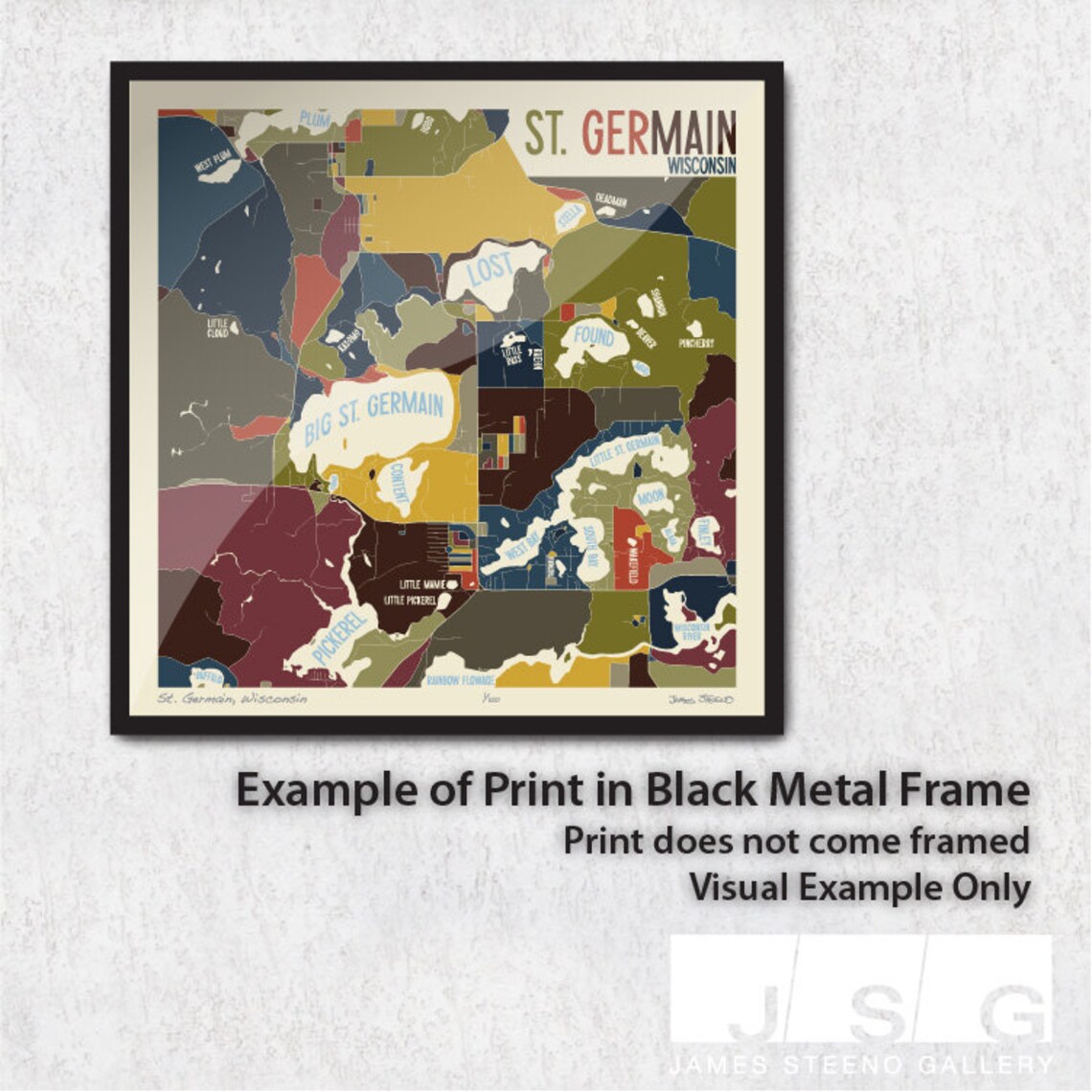 St. Germain, Wisconsin Art Map Print (vilas County) by James Steeno ...
