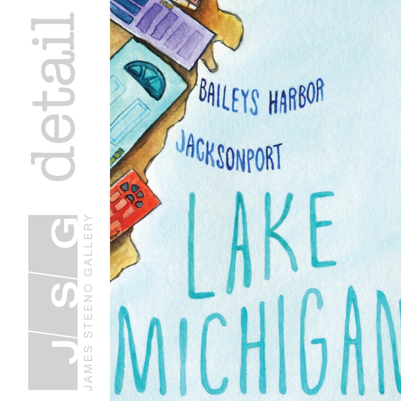 Door County Wisconsin Watercolor Fun Map Art Print by James - Etsy